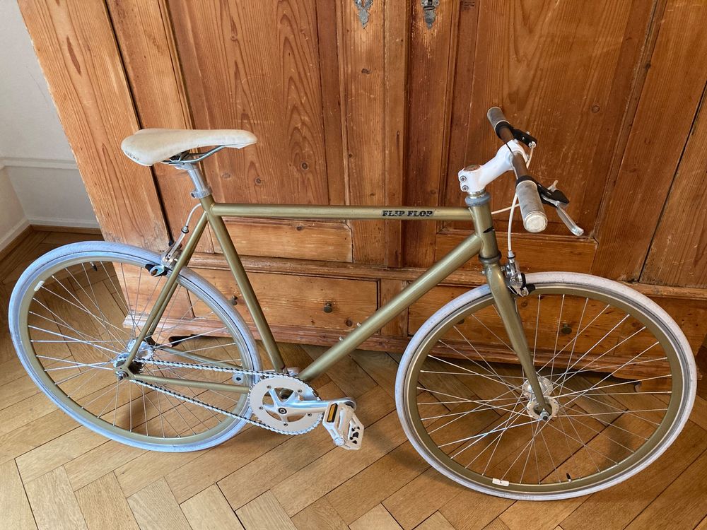 Singlespeed Velo Gold Weiss Bike Fahrrad Retro Vintage Look | Kaufen ...