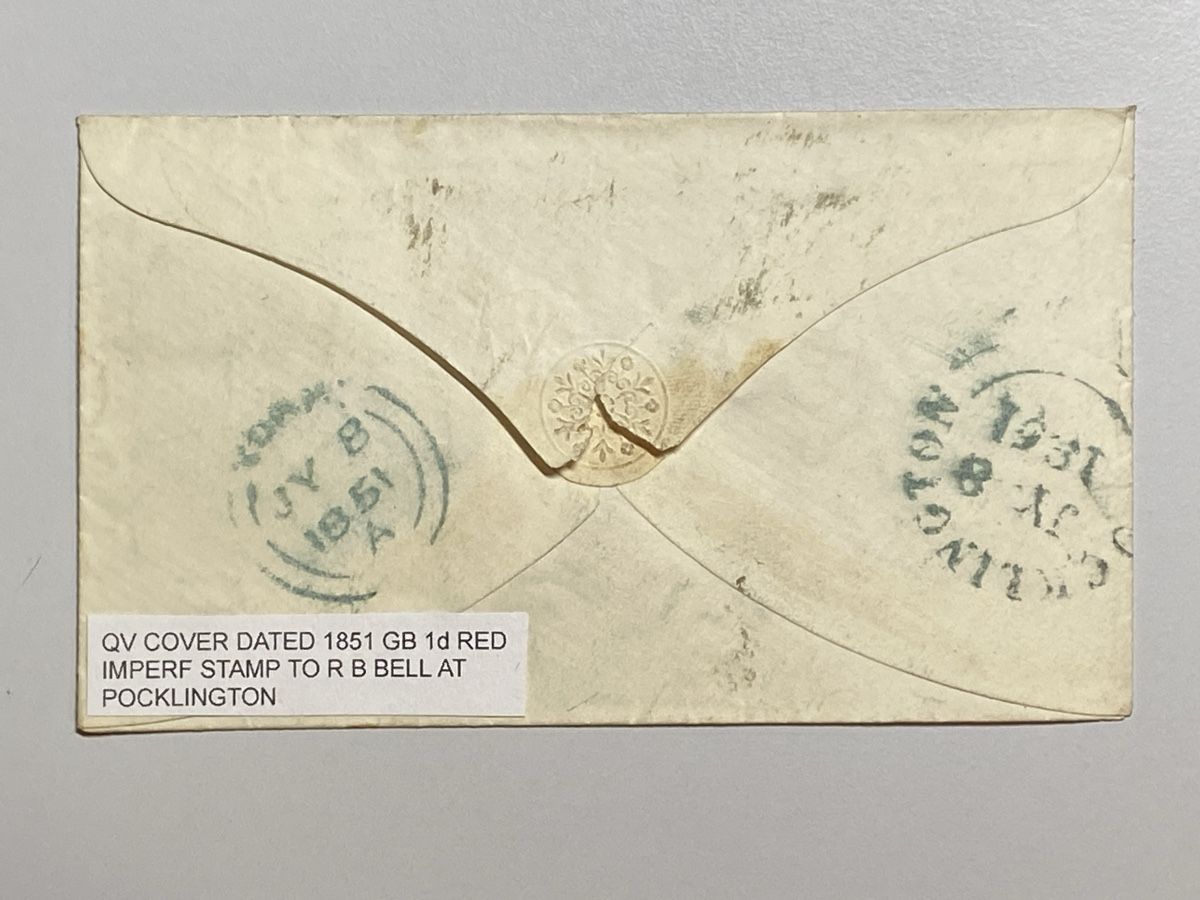 Grossbritannien 1851, 1d Red nach Pocklington, Top Rarität (Gebraucht ...