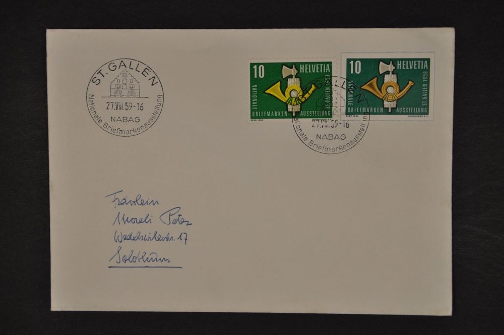 1959 NABAG Ausschnitte W36-W37 auf zwei Briefen (Gebraucht) in ...