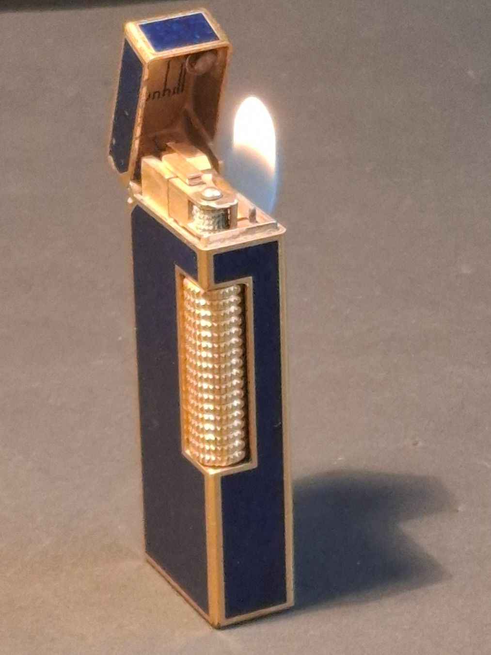 Dunhill Feuerzeug, Gold/Lapis Lazuli, mit Originalschachtel (Gebraucht ...