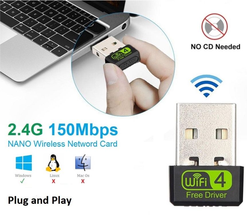 USB Nano Wireless Network Card Dongle Adapter 150Mbps 2.4G (Neu und ...