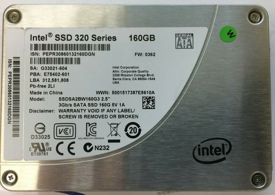 3 Stück Intel 160GB SSD - Schnell und Zuverlässig! (Gebraucht) in ...
