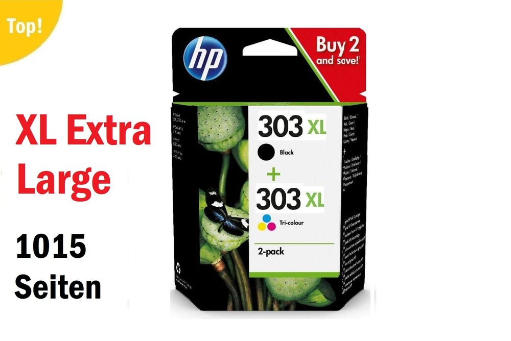 HP-303 XL - ORIGINAL Drucker-Patronen, Tintenpatronen (2x) (Neu und ...