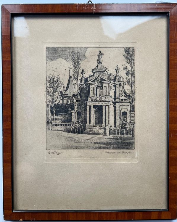 Brunnen am Thunplatz Antiker Radierung im stein signiert (Gebraucht) in Neuhausen am Rheinfall ...