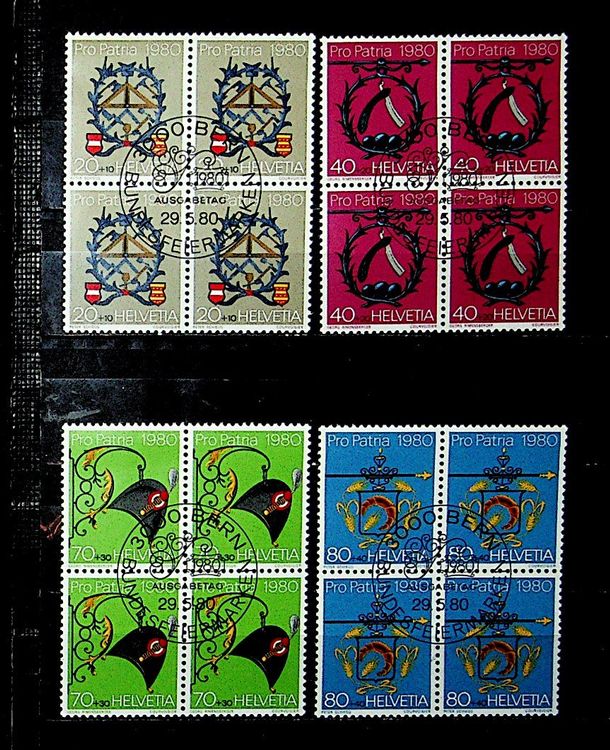 PRO PATRIA SÉRIE OBLITÉRÉE BLOCS 4 1980 SBK 12.00 /M412 (Gebraucht) in Estavayer-le-Lac für CHF ...