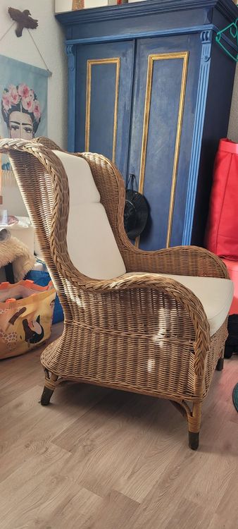 Rattansessel, Korbsessel wie neu m. Polster, Überzug abnehmb | Kaufen auf Ricardo