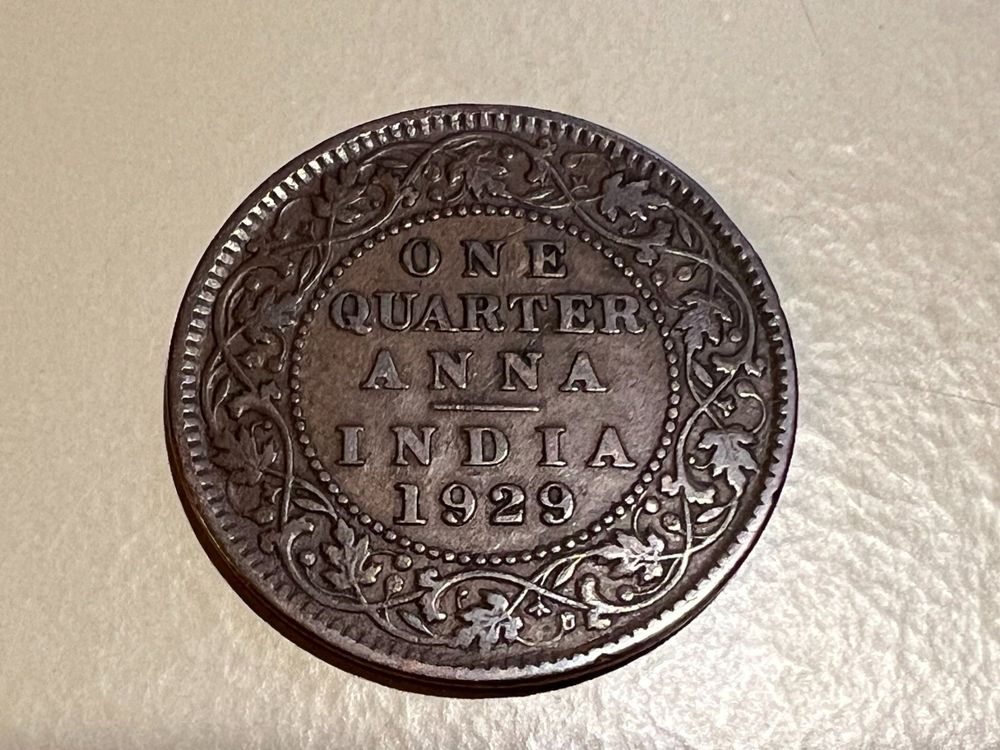 VINTAGE ONE QUARTER ANNA INDIA 1929 GEORGE V KING EMPEROR | Kaufen auf ...
