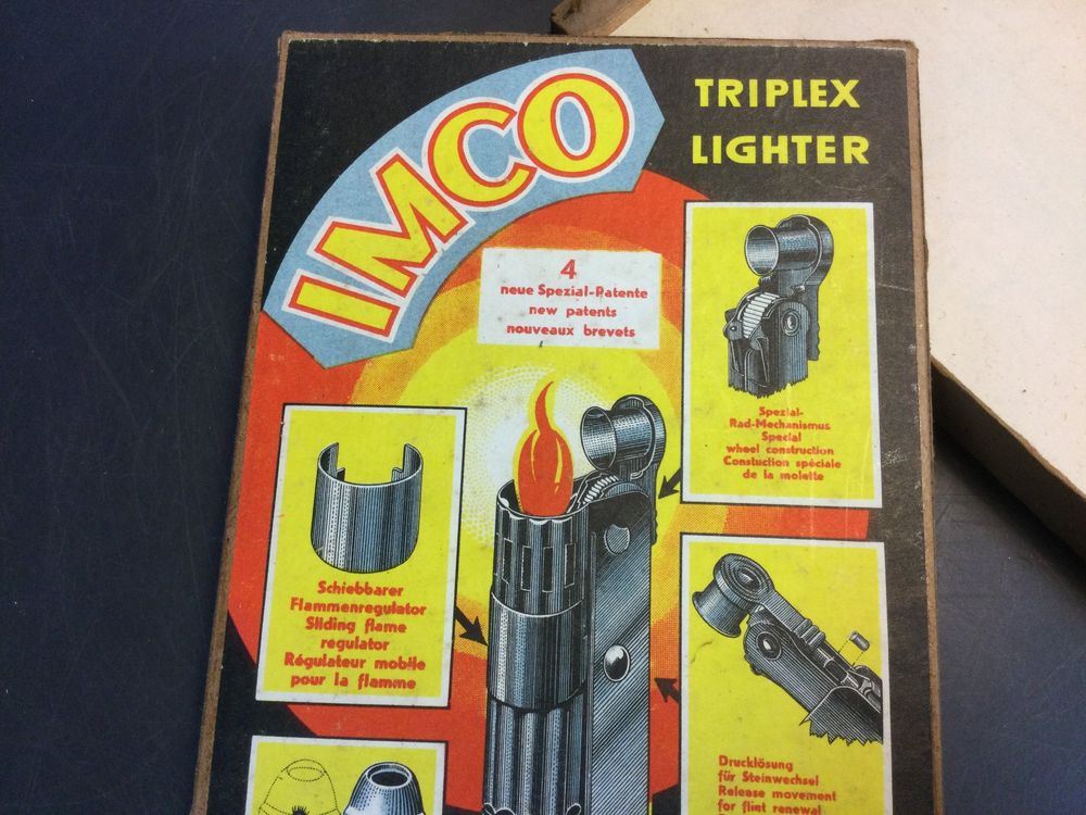 Alte IMCO Triplex Feuerzeug Karton Box für Sammler (Gebraucht) in Wangen SZ für CHF 29 – mit ...