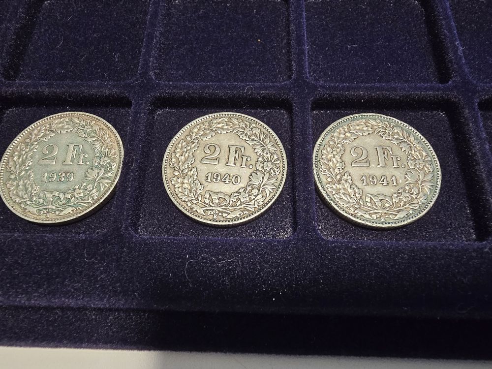 3 seltene 2 Franken Münzen 1939-40-41 (Gebraucht) in winterthur für CHF 18 – mit Lieferung auf ...