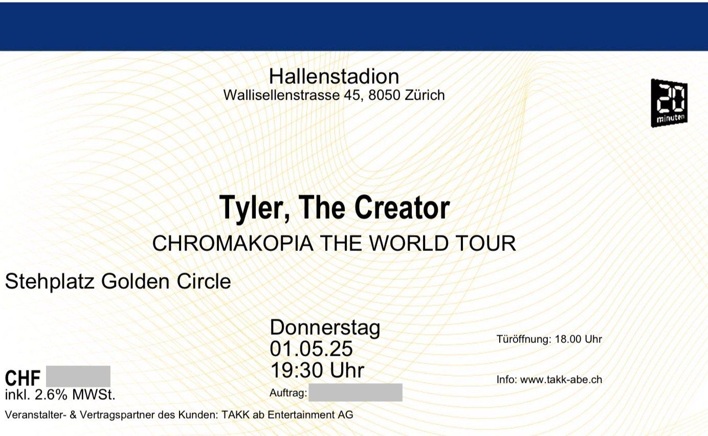 Golden Circle Tickets - TYLER - The Creator / CHROMAKOPIA | Kaufen auf ...