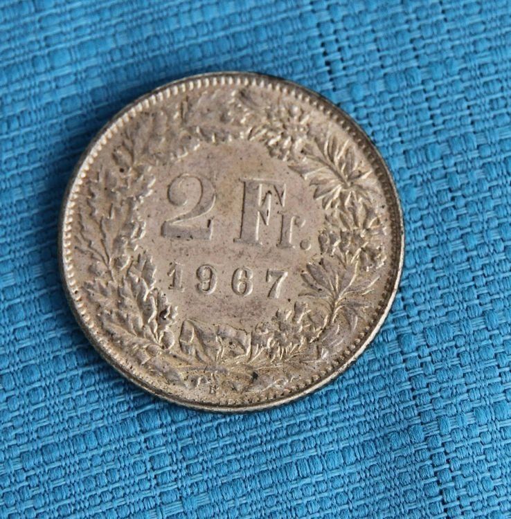 2 Franken Münze, Silber, 1967 (Gebraucht) in Nesselnbach für CHF 10 – mit Lieferung auf Ricardo ...