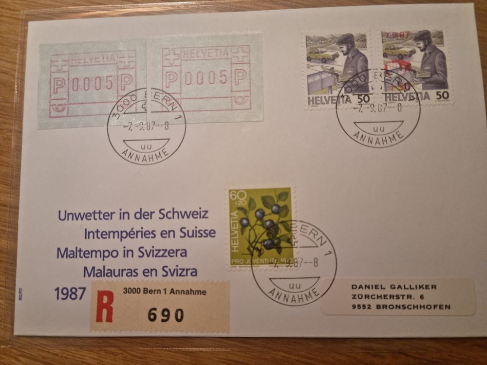 1987 FDC Combo Unwetter in der Schweiz | Kaufen auf Ricardo