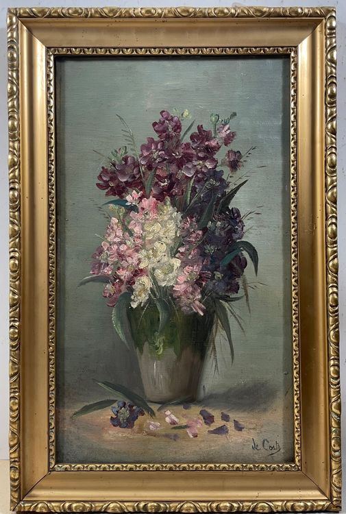 Antikes Stillleben Gemälde mit Top Sujet unleserlich Sign | Kaufen auf Ricardo