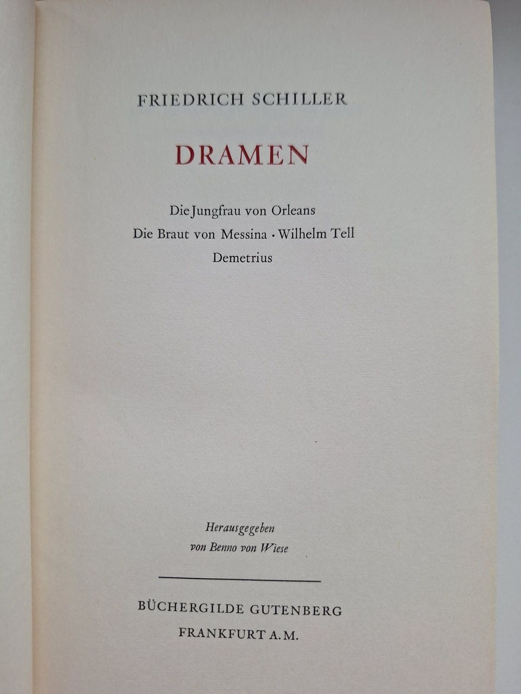 Schiller: Dramen, Gedichte und Prosa - Drei Bände Klassik (Gebraucht ...