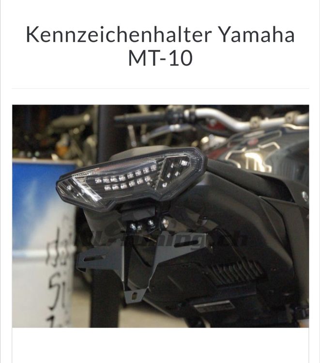 Yamaha MT10 Kennzeichen/Nummernhalter | Kaufen auf Ricardo