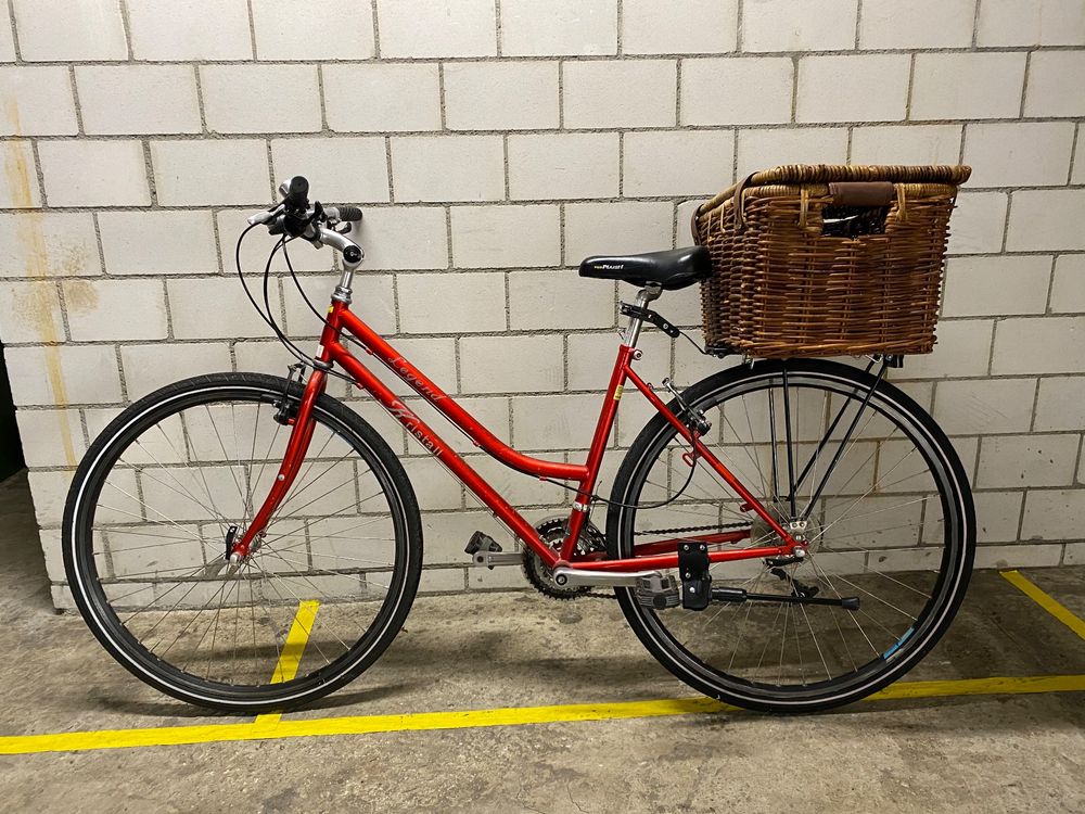 Damen Velo Fahrrad rot Legend Kristall mit grossem Korb | Kaufen auf ...