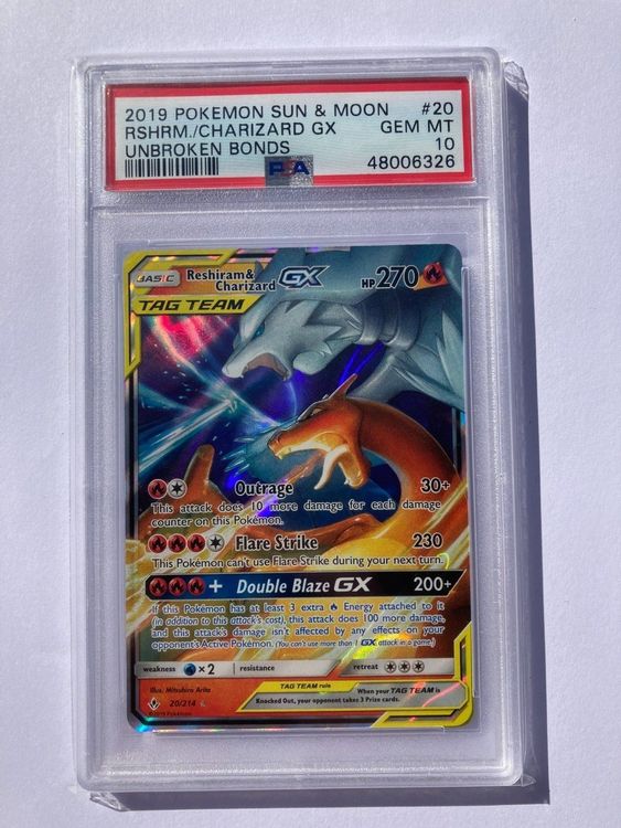 PSA 10 Pokémon Reshiram & Charizard GX Unbroken Bonds (Neu und originalverpackt) in Genève für ...