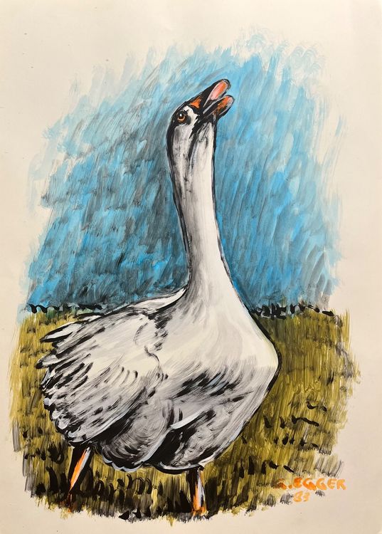 G. Egger Gouasch Gemälde von ein Ente (Gebraucht) in Hochdorf für CHF 5 ...