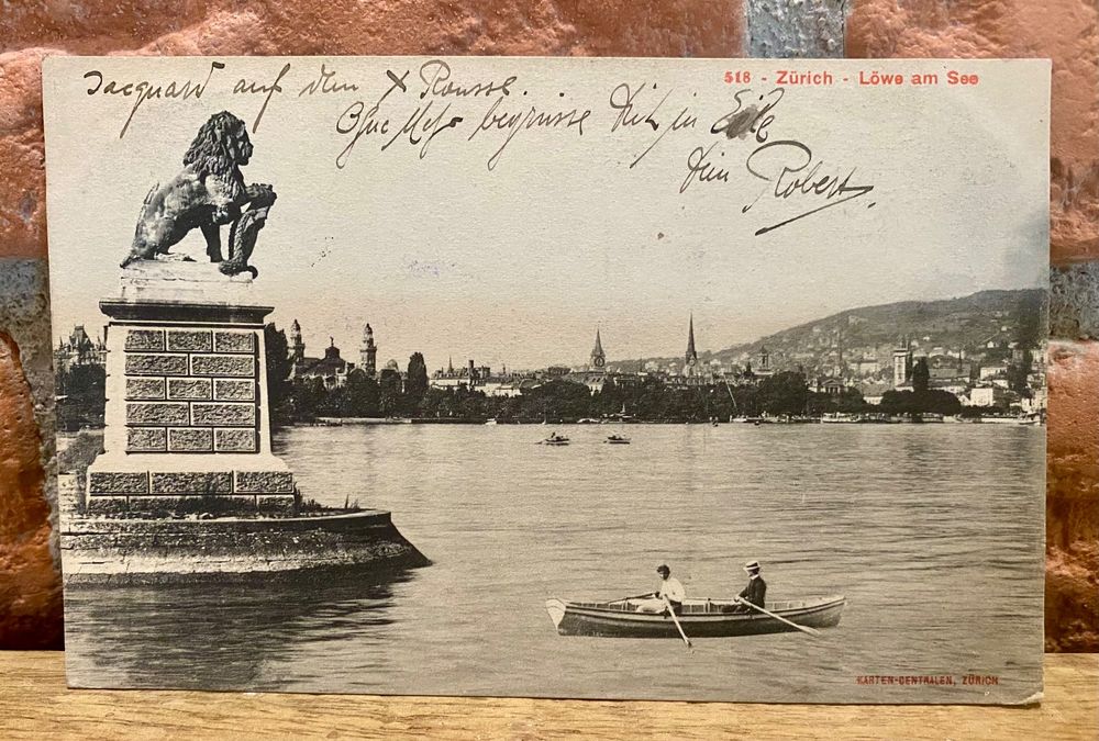 1909 Antike AK - LÖWE AM SEE - Zürich - Zürichsee (Gebraucht) in Root für CHF 1 – mit Lieferung ...