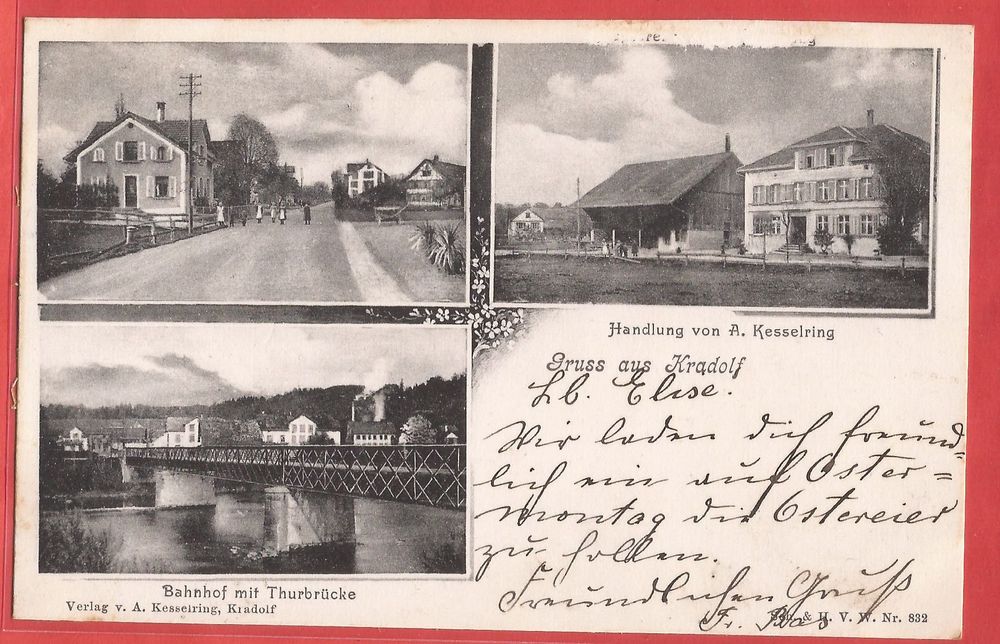 Kradolf - Bahnhof Thurbrücke und Handlung Kesselring 1906 (Gebraucht ...