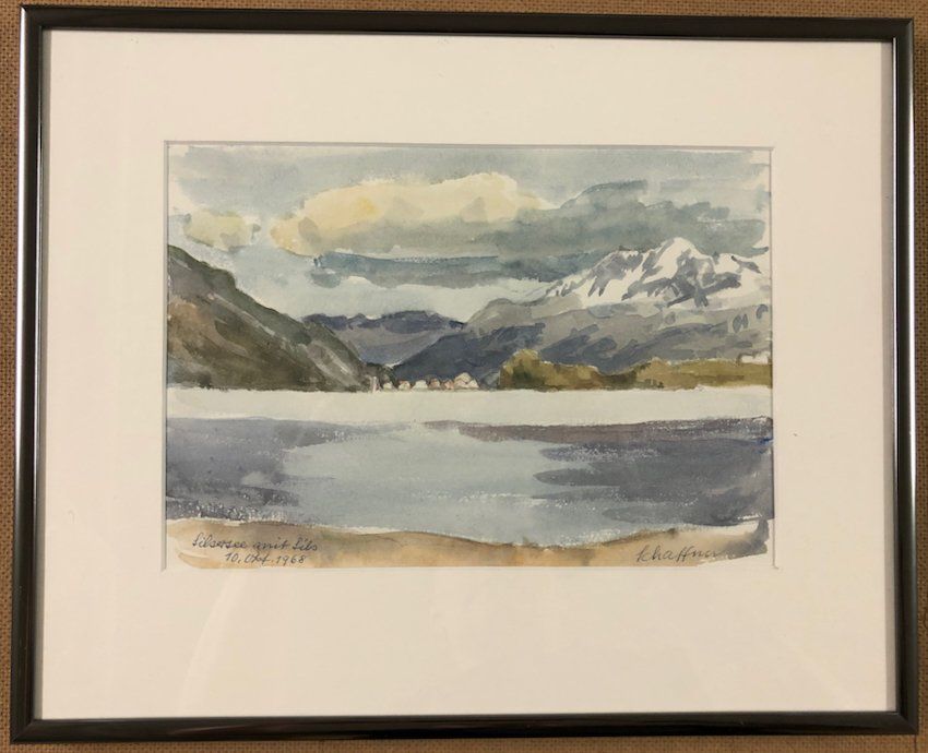 Aquarell Silsersee mit Sils von Fred Schaffner (ID H199) (Gebraucht) in ...