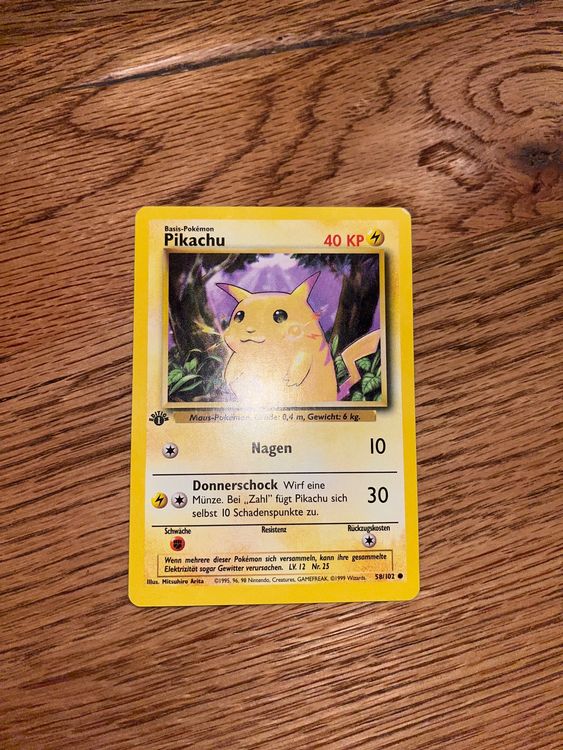 Pokemon Base Set 1 Edition Pikachu | Kaufen auf Ricardo