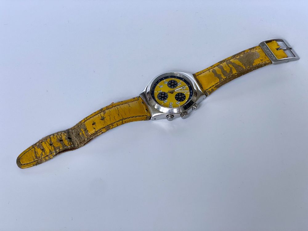 Swatch IRONY CHRONO - SECRET AGENT YELLOW - YCS406 (Gebraucht) in ...