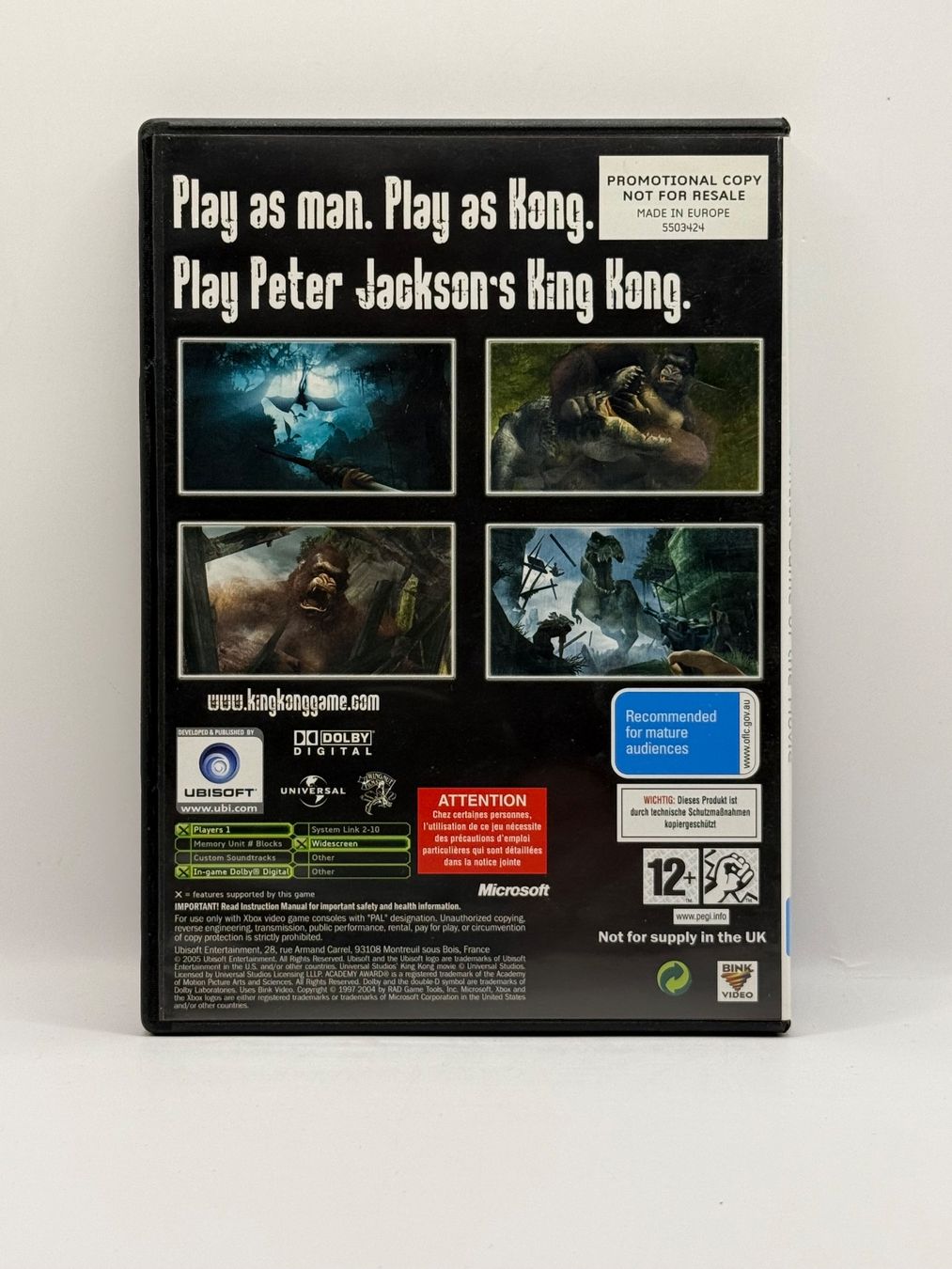 King Kong - Promo Promotional Copy - Not for Resale - XBOX (Gebraucht ...