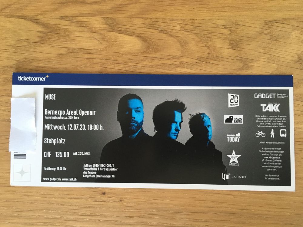 Muse Ticket | Kaufen auf Ricardo