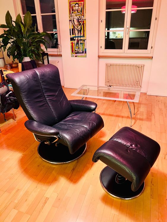 Stressless-Sessel mit Hocker (Gebraucht) in Sempach für CHF 350 – nur Abholung auf Ricardo kaufen