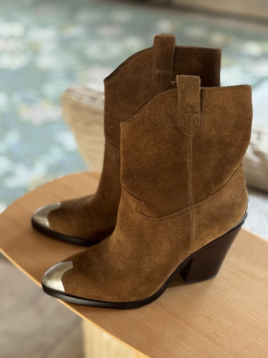 Bottines ASH en daim marron, taille 39 - Look western! (Neuf (Voir ...