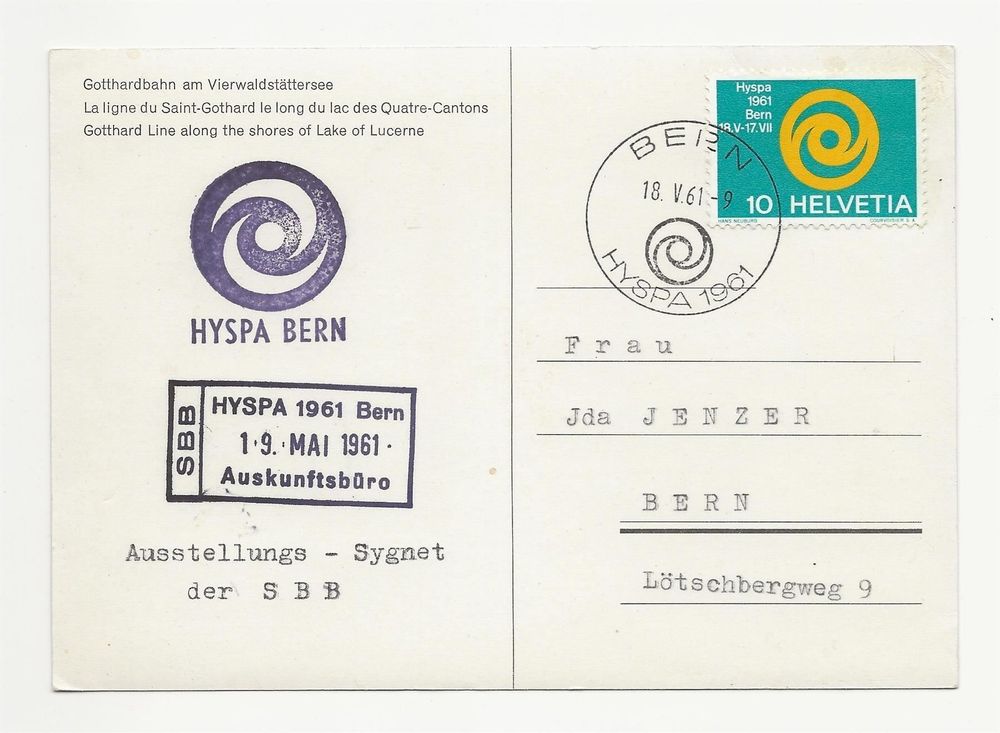 Hyspa 1961 Bern SBB Auskunftsbüro th (Gebraucht) in Aarau für CHF 6 ...