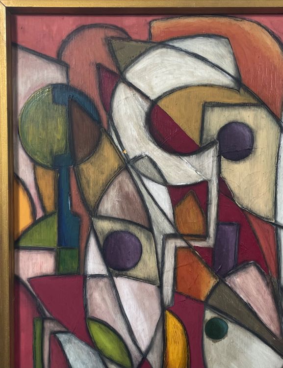 Kubistisches grosses Gemälde unleserlich Signiert | Kaufen auf Ricardo