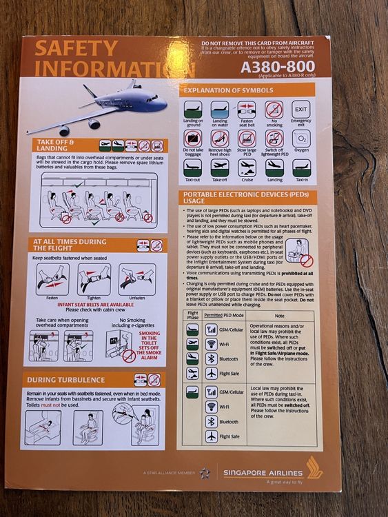 Safety Card Singapore Airlines A380 | Kaufen auf Ricardo