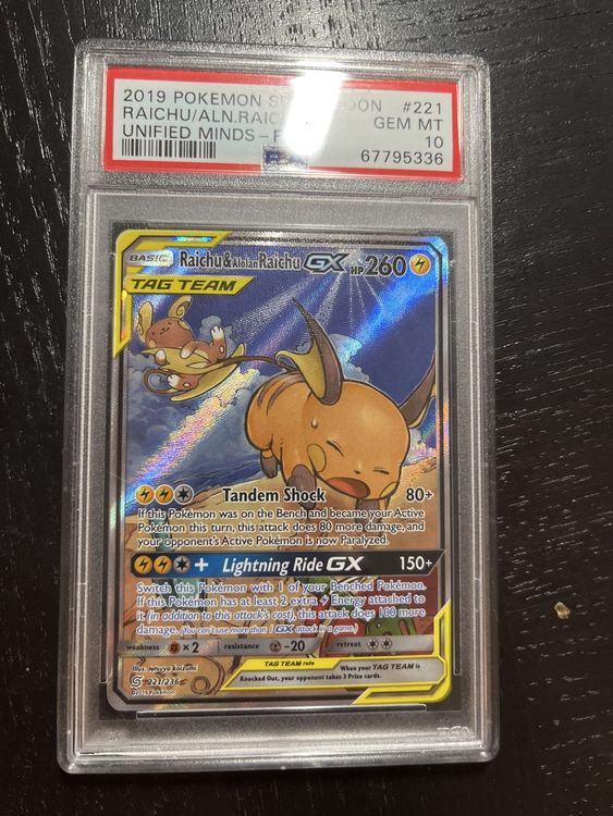 Pokemon Raichu & Alolan Raichu GX PSA 10 Tag Team | Kaufen auf Ricardo