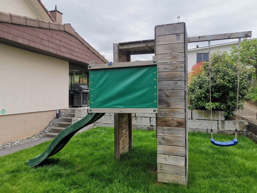 Schaukel Aus Holz Mit Rutsche