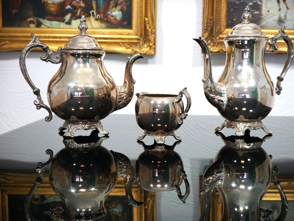 ALTES USA SILBER TEESERVICE KANNE F.B. ROGERS 1883 GEPUNZT (Gebraucht ...