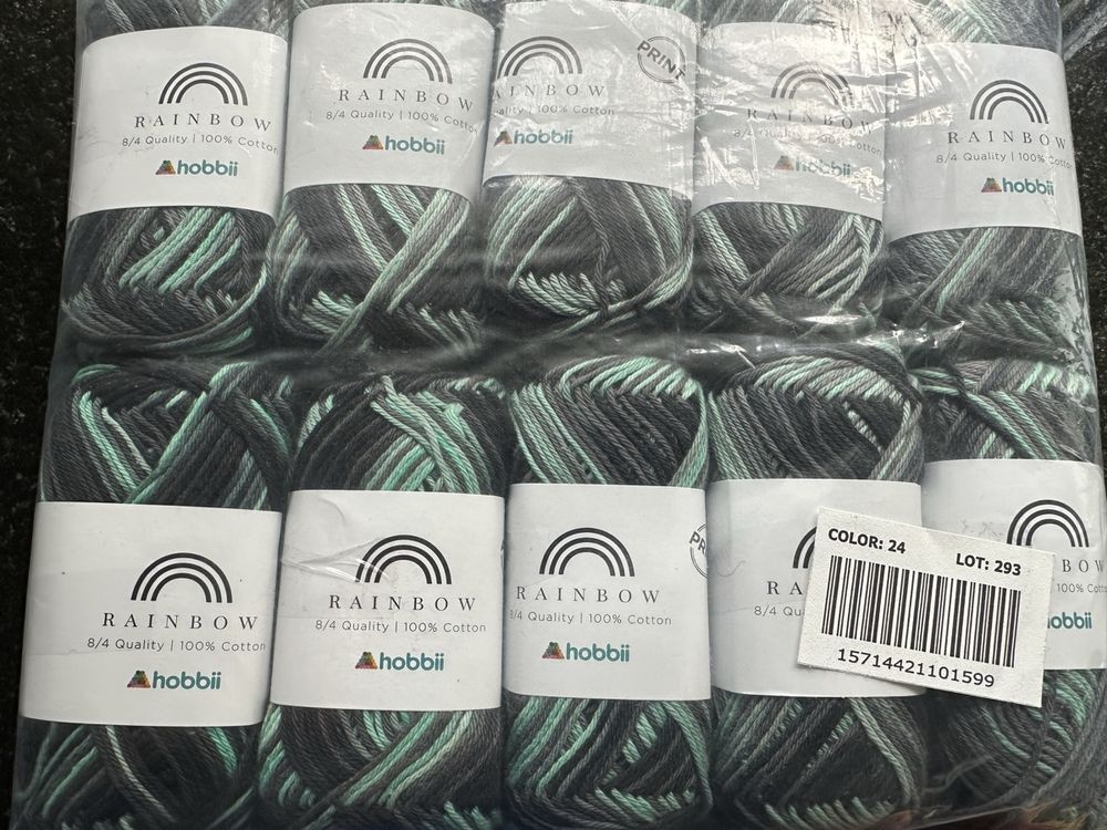 Hobbii Rainbow Garn 8/4 Print, 10x50g,Baumwolle (Neu und ...
