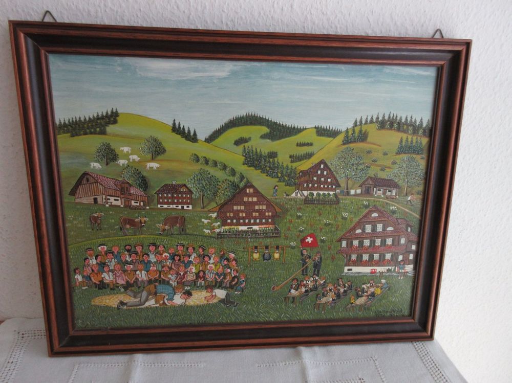 Appenzeller Malerei auf Karton, Hch. Leuthold 1989 | Kaufen auf Ricardo