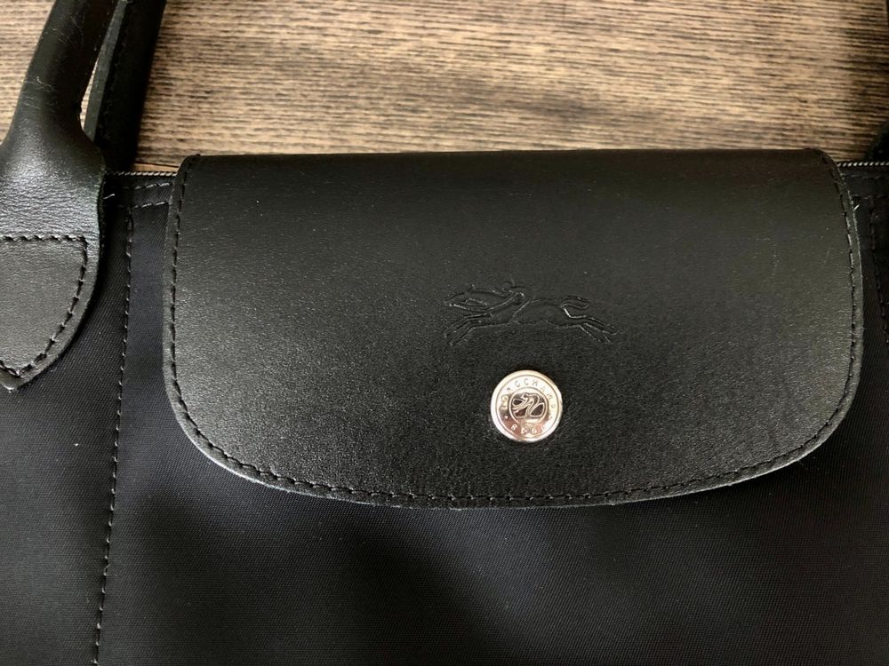 Longchamp Le Pliage Handtasche Leder schwarz | Kaufen auf Ricardo
