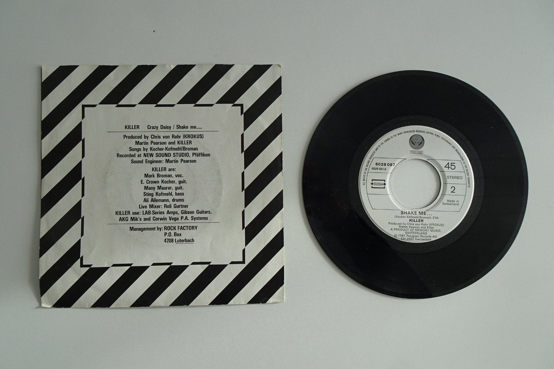 Killer (CH) - Crazy Daisy b/w Shake Me... 7" Single Von Rohr (Gebraucht ...