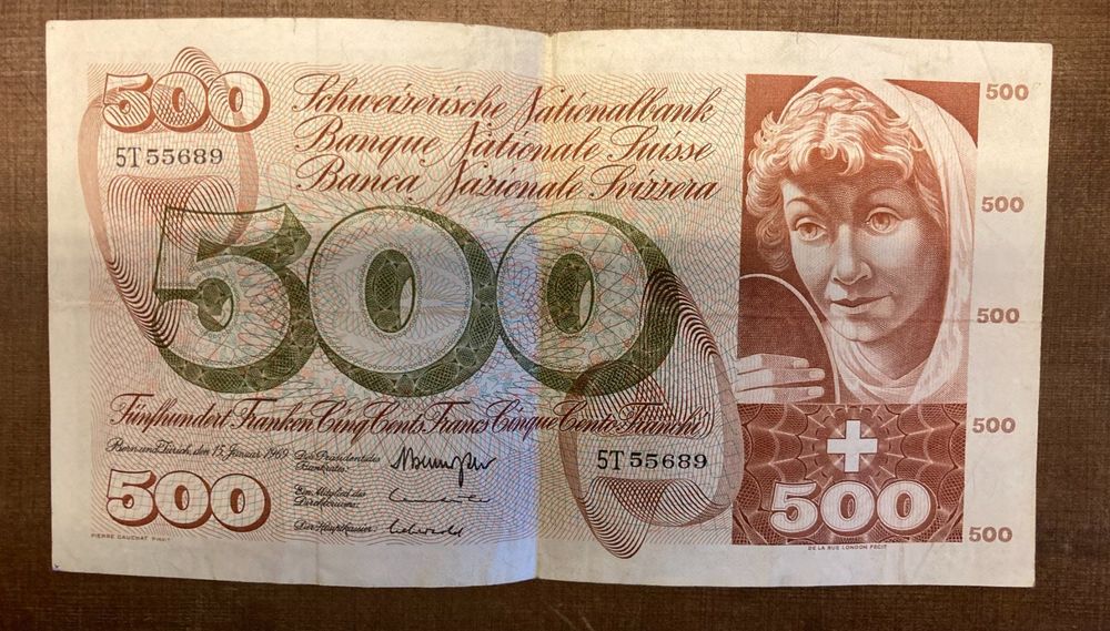 Schweiz 500 Franken 1969, 15. Januar (Gebraucht) in Riniken für CHF 265 ...