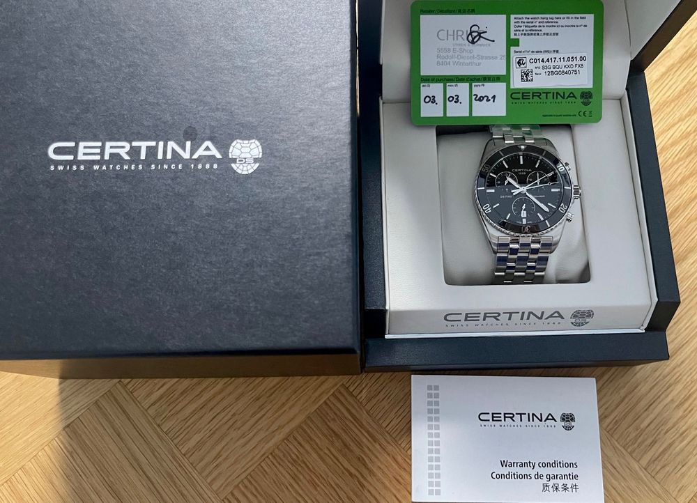 CERTINA DS FIRST CHRONOGRAPH SAPHIRE (Neu und originalverpackt) in Rorschach für CHF 336 – mit ...