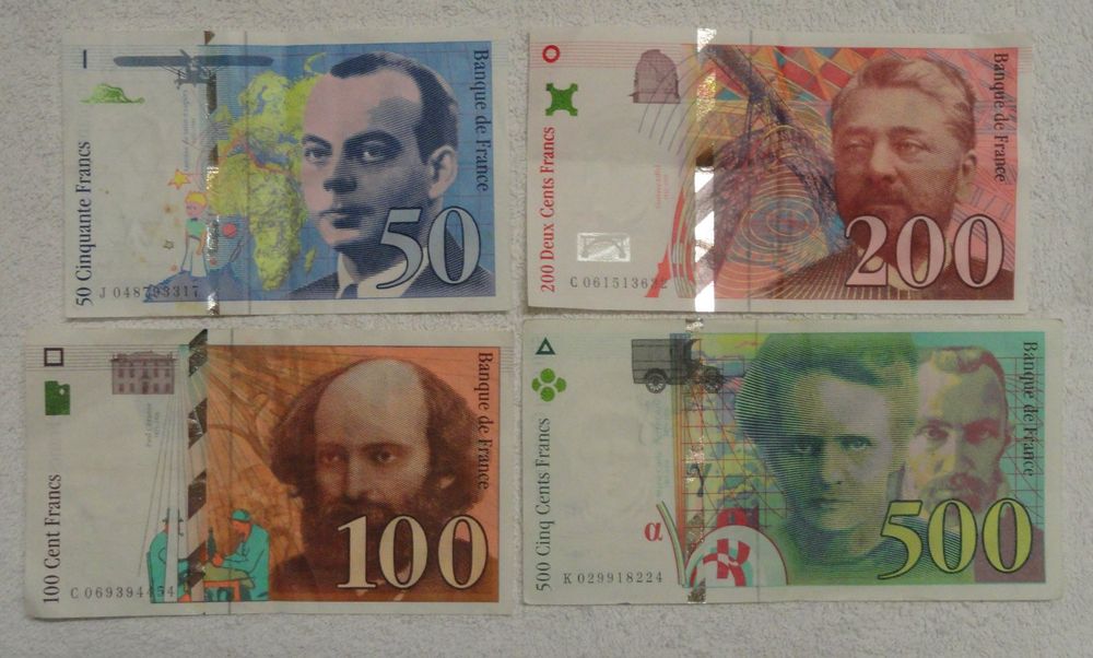 4 Banknoten aus Frankreich (Gebraucht) in Niederteufen für CHF 40 – mit ...