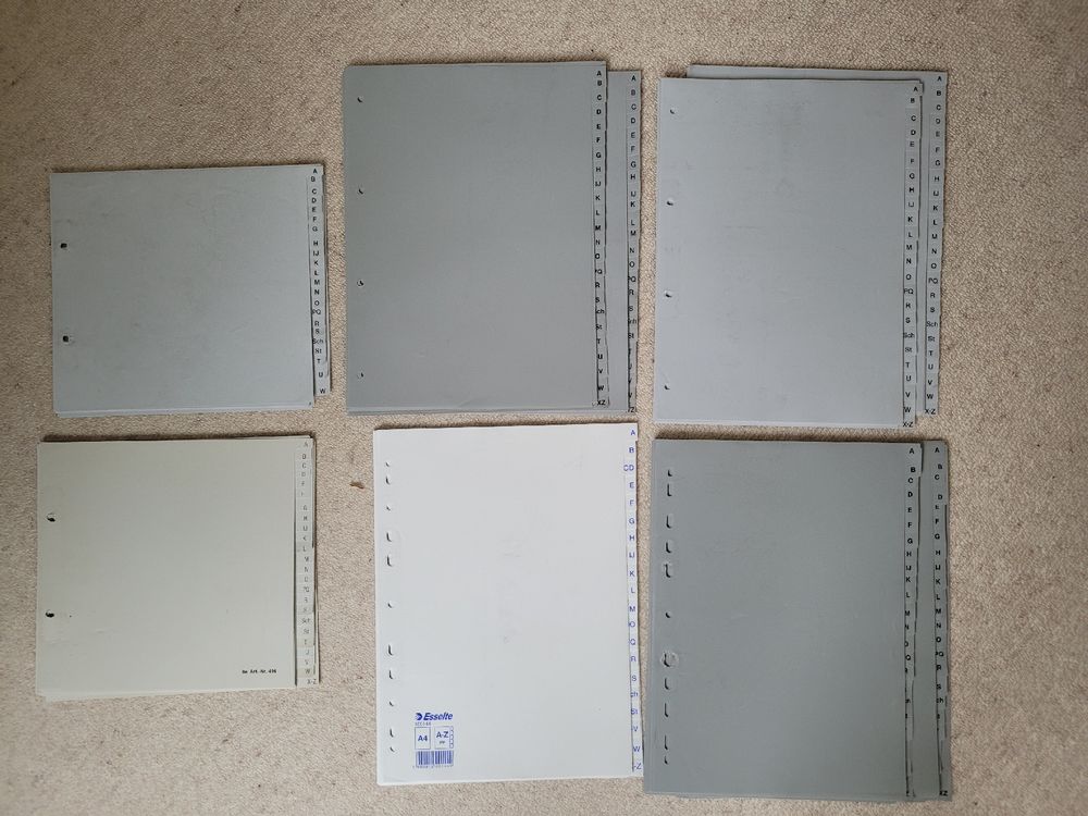 ABC-Register (9 Stk.) (Gebraucht) in Triesen für CHF 4 – mit Lieferung ...