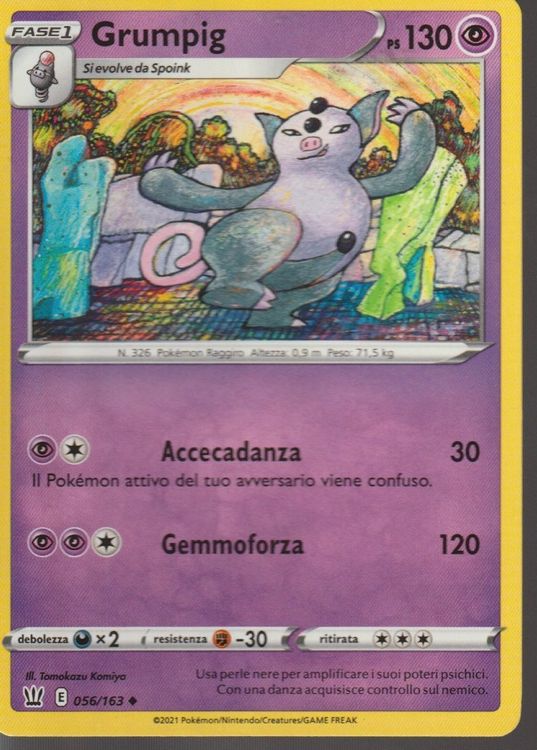TCG POKEMON Stili Di Lotta BST 056/163 GRUMPIG Italiano (Neu (gemäss ...