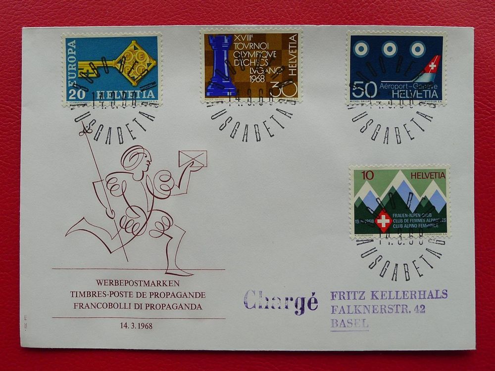 1966, Nr.453-456, FDC mit Halbmondstempel, KELLERHALS -Brief (Gebraucht) in Sursee für CHF 18 ...