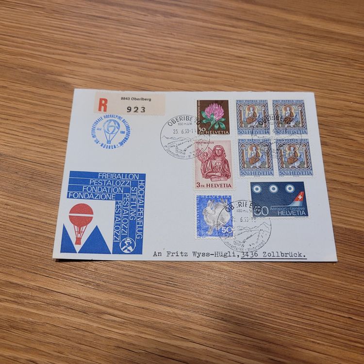 Ballonflug 1968 Oberiberg Pro Juventute Pro Patria (Gebraucht) in Biel/Bienne für CHF 3 – mit ...