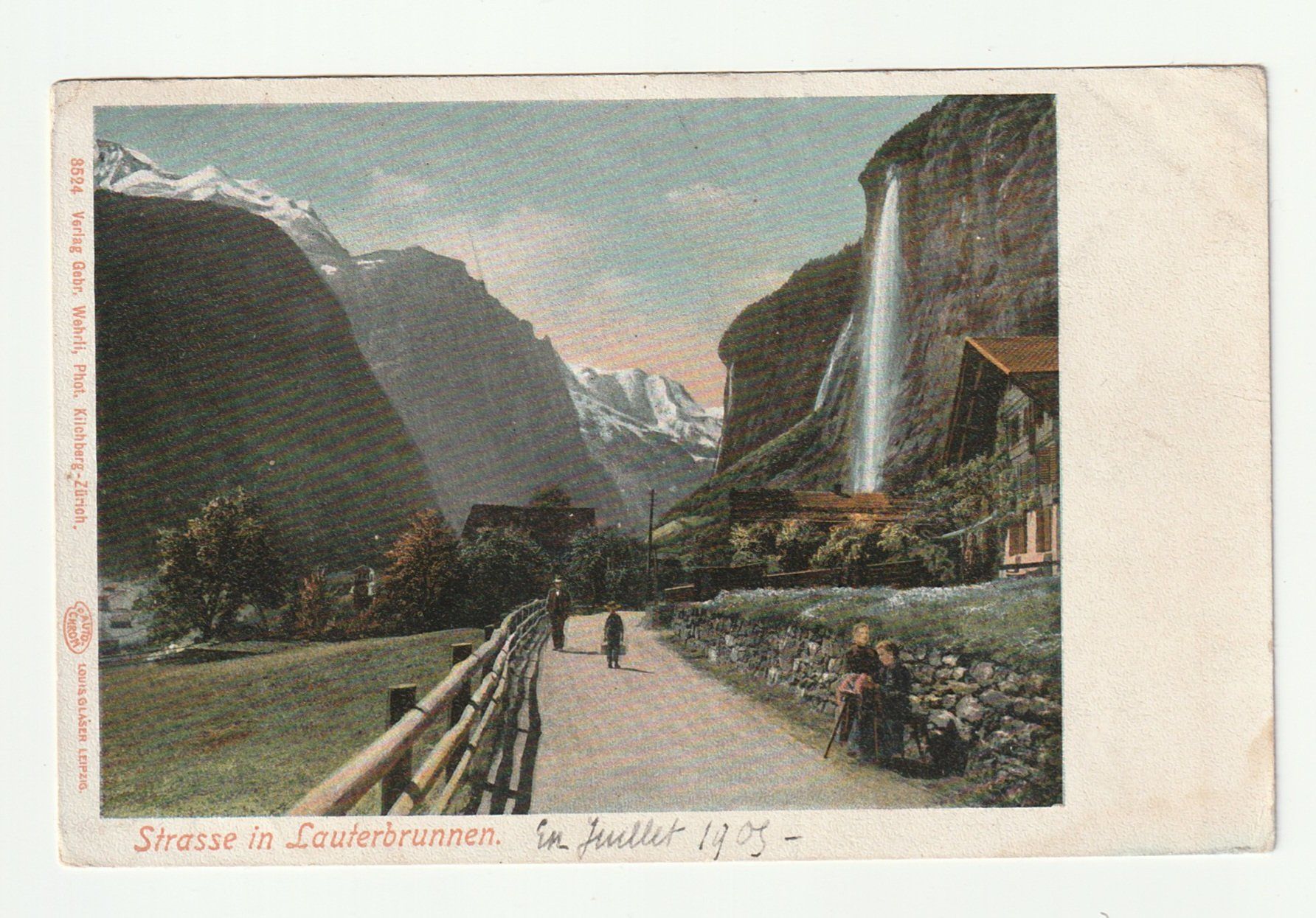 Lauterbrunnen (BE) Staubbachfall Datiert Juli 1905! (Neu (gemäss ...
