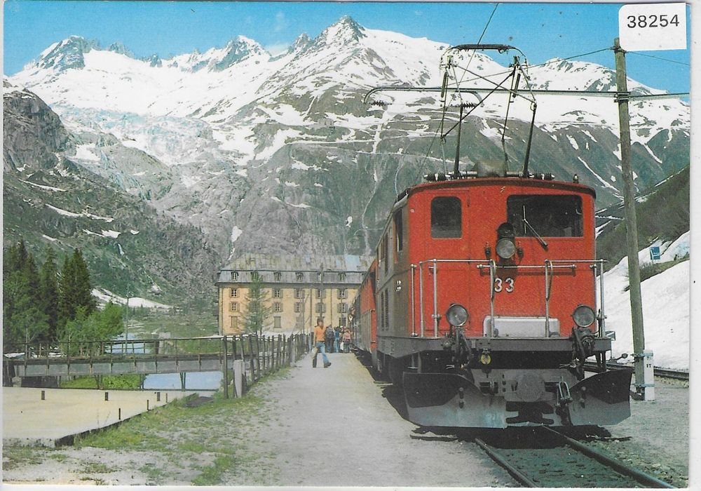 Furka-Oberalp-Bahn - Zugskomposition auf der Station Gletsch | Kaufen ...